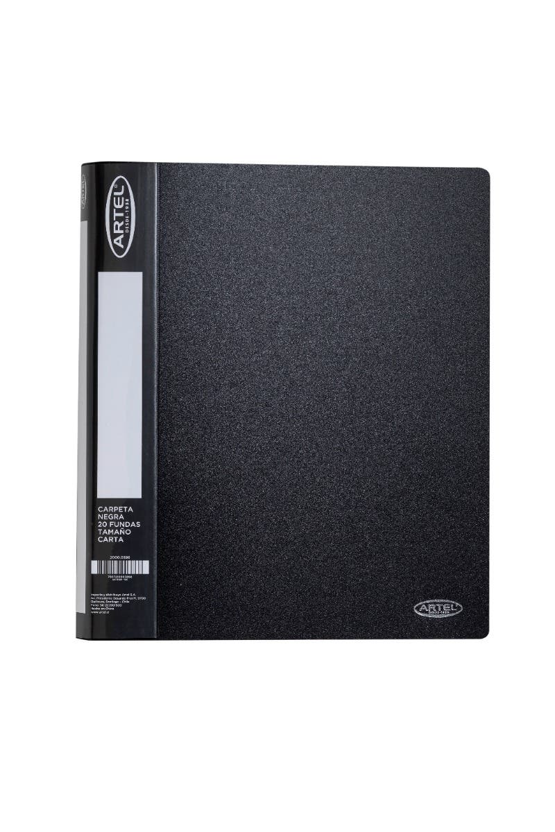 Carpeta Carta Negra Con 20 Funda Artel